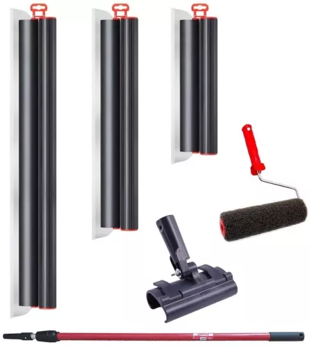 Set 3 gletiere profesionale inox 40 60 80 cm adaptor maner prelungitor ...