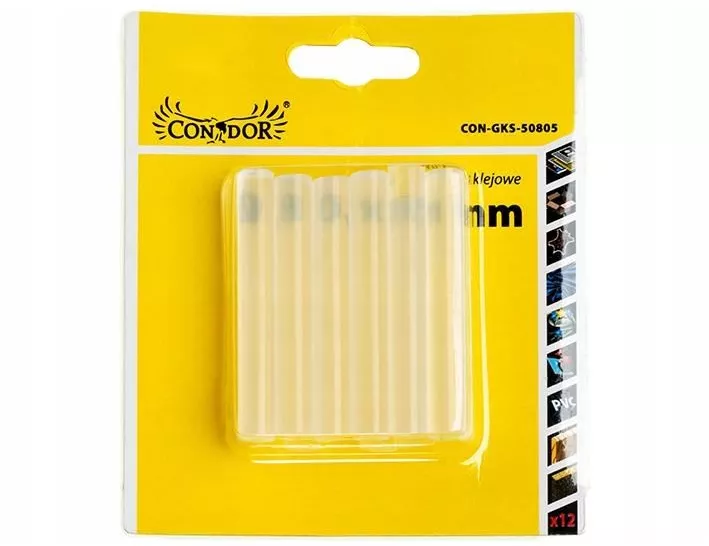 Baton silicon pentru pistol lipit transparent 12 buc 8x50 mm Condor ...