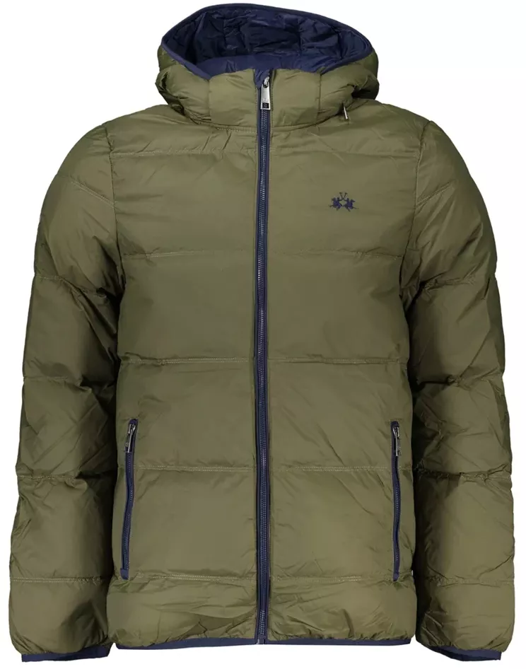 Geaca barbati La Martina cu umplutura de puf si gluga Verde XL INTL ...