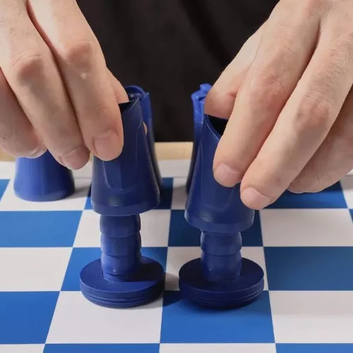 Joc de sah DesignNest Basic Crownes Chess alb/albastru cqya_849841359 ...