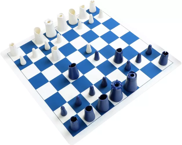 Joc de sah DesignNest Basic Crownes Chess alb/albastru cqya_849841359 ...