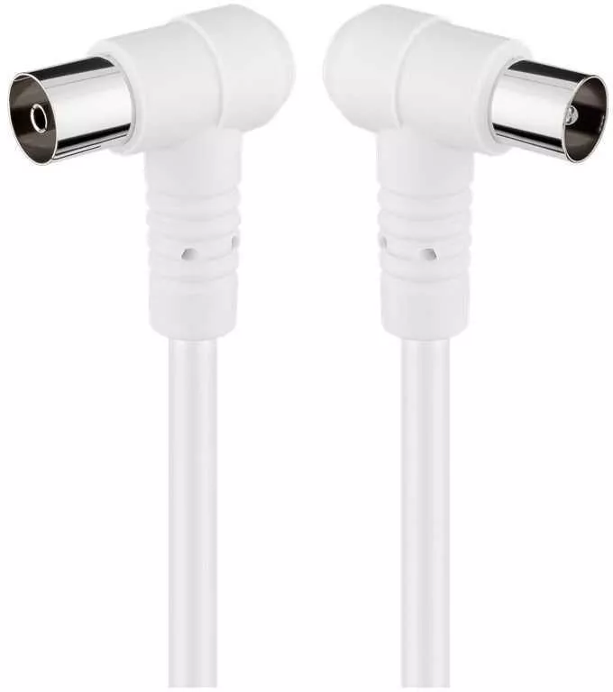 Cablu COAXIAL TV antena 2.5m cotit 90 grade mama-tata 75 ohm clasa A ...