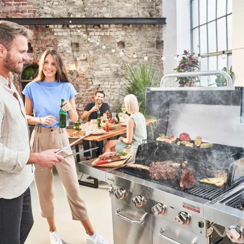 Gratar pe gaz din inox Char-Broil Professional Pro S 4 grile din fonta ...