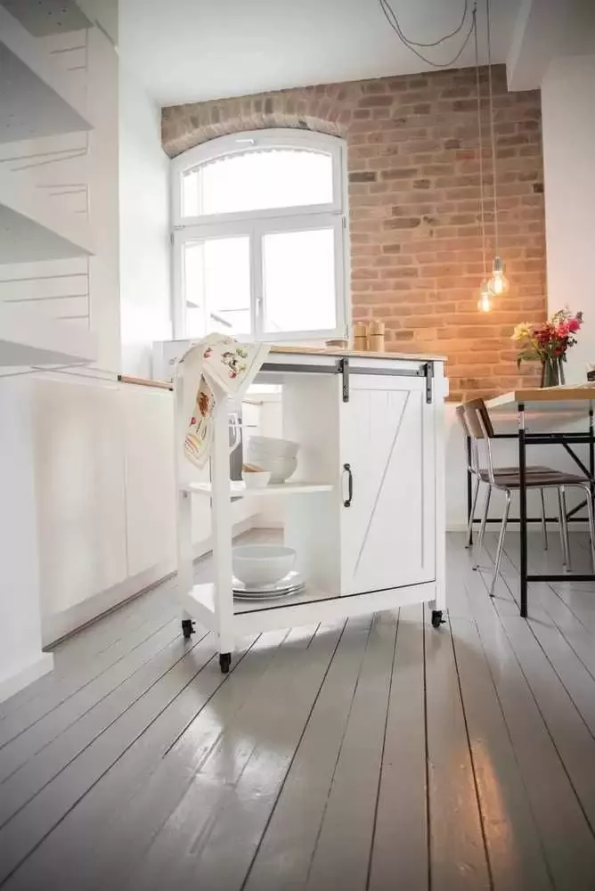 Mini bar alb cu 3 rafturi si usa MDF si lemn 80 x 88 5 x 40 cm Wenko ...