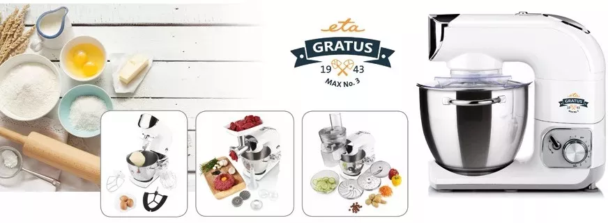 Robot de bucatarie ETA Gratus MAX 3 0028 1200 W 5.5 L 8 viteze si PULS ...