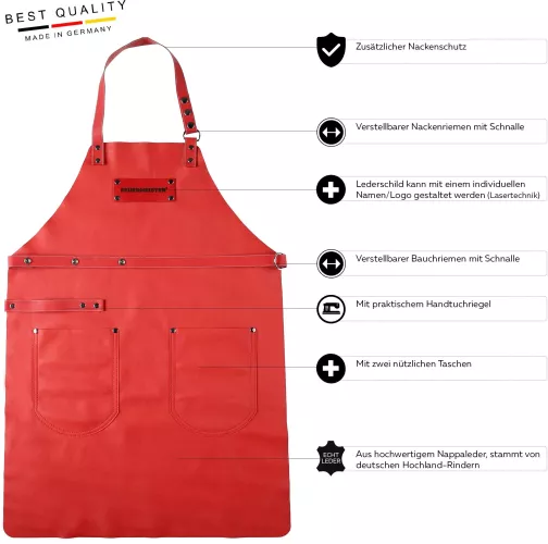 Sort din piele pentru gratar Premium Feuermeister rosu L 95 x 70 cm ...