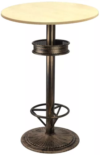 Masa inalta bar rotunda 60xh112cm Raki Maple blat werzalit si picior ...