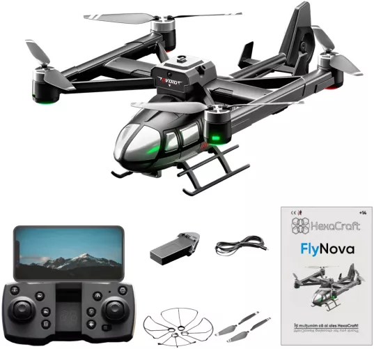 Drona HexaCraft model FlyNova tip elicopter Camera duala HD b5ur ...