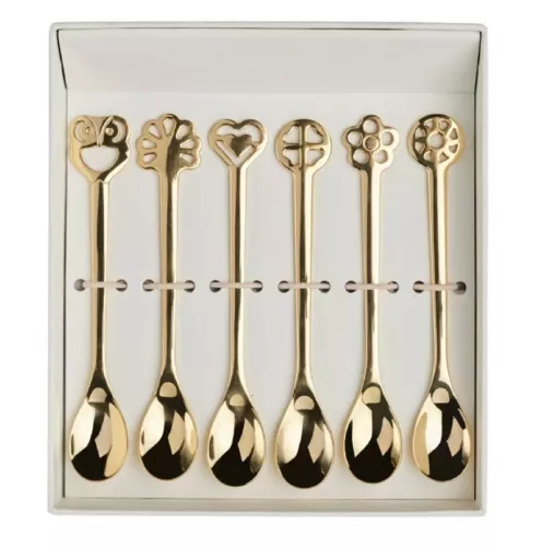 Set 6 lingurite pentru cafea Casa Bugatti - Portafortuna auriu ab30 ...