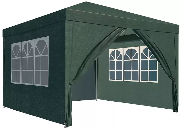 Cort Pavilion Verde 3x3 m cu Pereti Laterali si Ferestre pentru ...