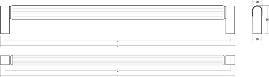 Maner spatial single Brooklyn Big finisaj alama cava periata L 1074 mm ...