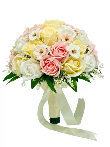 Buchet mare personalizabil cu trandafiri flori de cires si floarea ...