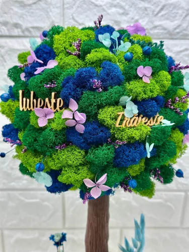 Copacel Decorativ cu Licheni Premium si Flori Criogenate Mesaj ...