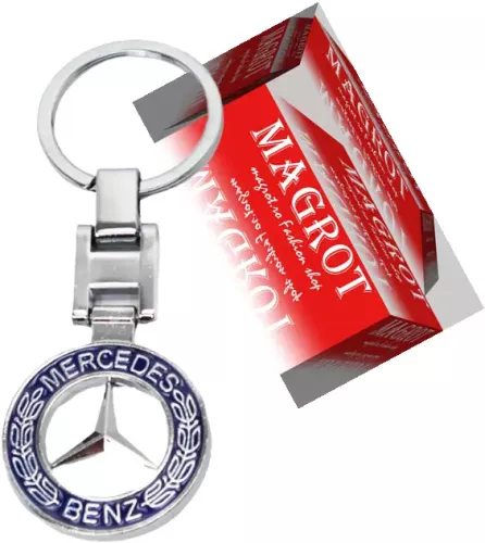 Breloc auto metalic 3D cu doua fete &ndash design inspirat Mercedes ...