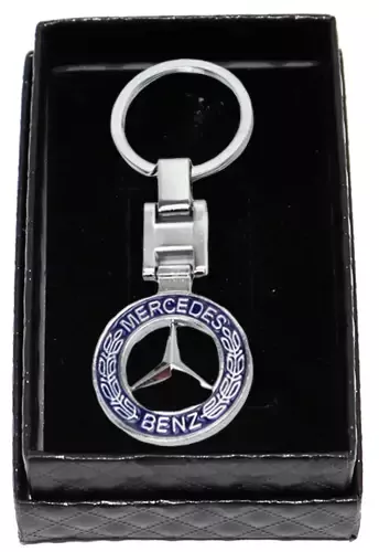 Breloc auto metalic 3D cu doua fete &ndash design inspirat Mercedes ...