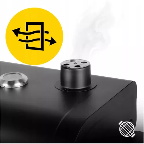 Gratar de gradina GM12000 cu capac roti termometru si cos de cenusa ...