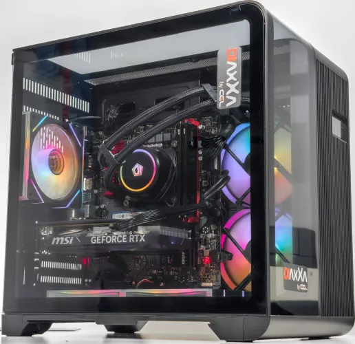 Carcasa acvariu 1stPLAYER Gaming RT5-Bk afisaj digital aRGB Cube Tower fara