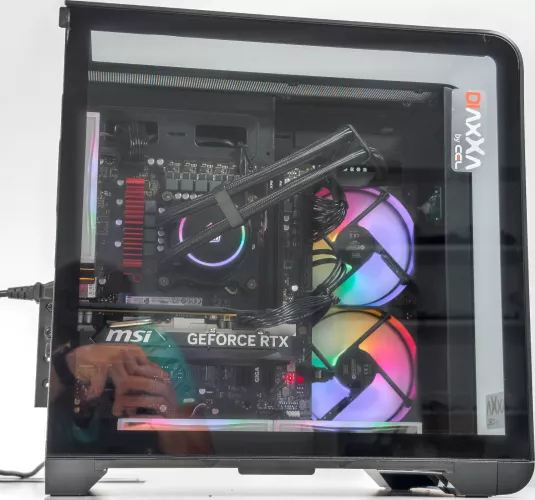 Carcasa acvariu 1stPLAYER Gaming RT5-Bk afisaj digital aRGB Cube Tower fara