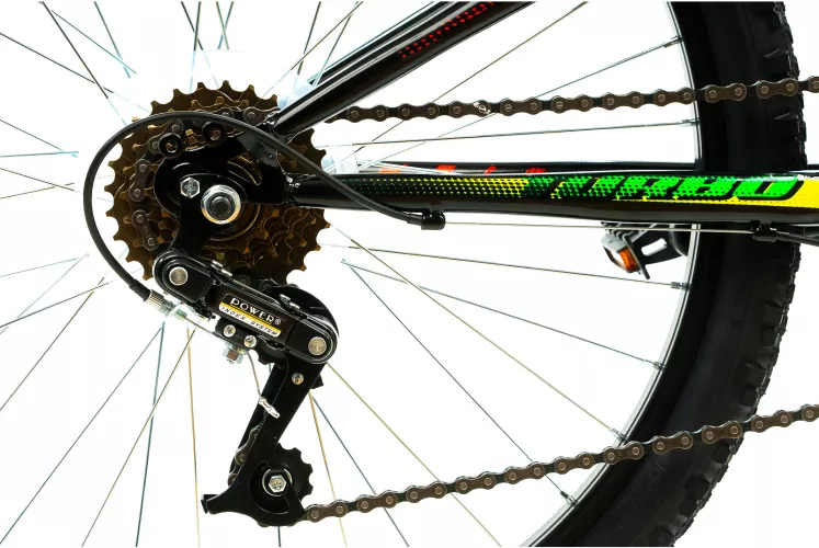 Bicicleta Copii DHS Turbo - 24 Inch Negru-Verde DH240S22253 - cel.ro