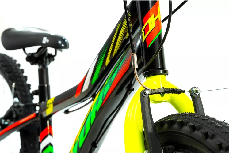 Bicicleta Copii DHS Turbo - 24 Inch Negru-Verde DH240S22253 - cel.ro