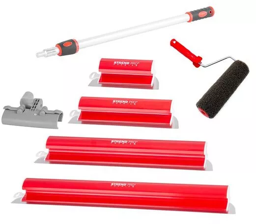 Set 4 gletiere profesionale inox 25 40 60 80 cm suport maner telescopic ...