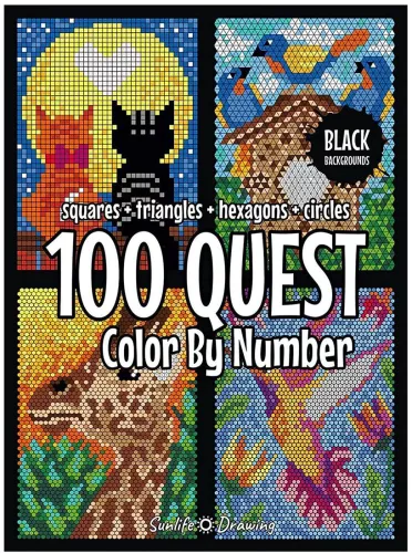 100 Quest Carte de Colorat pe Numere Mozaic Pixel Art cu Patrate ...