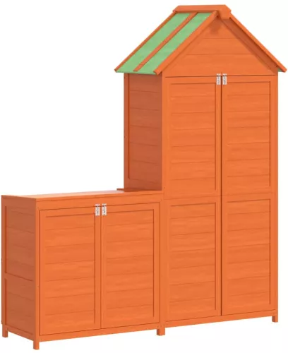 Set Magazie De Unelte De Gradina 2 Piese Maro Lemn Masiv Pin ...