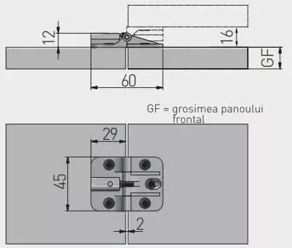 Balama fluture pentru masa plianta ZP-SKR-00-80 - cel.ro