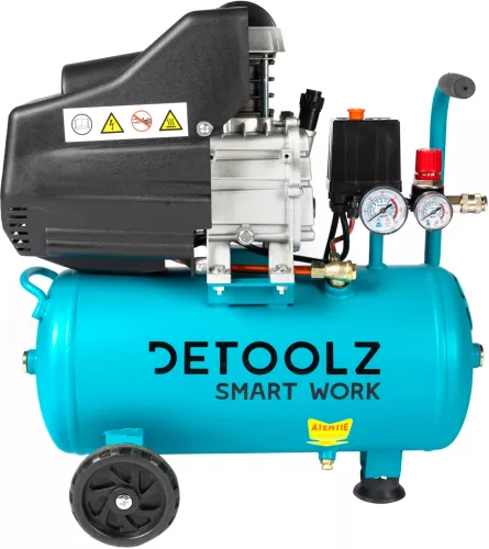 Compresorz Detoolz 1500W rezervor 24L debit 160 L min 8 bari 2800 rpm ...