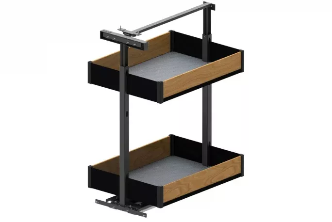 Cos jolly 400 mm Maxima PURO soft-close 12 kg lemn + metal negru mat ...