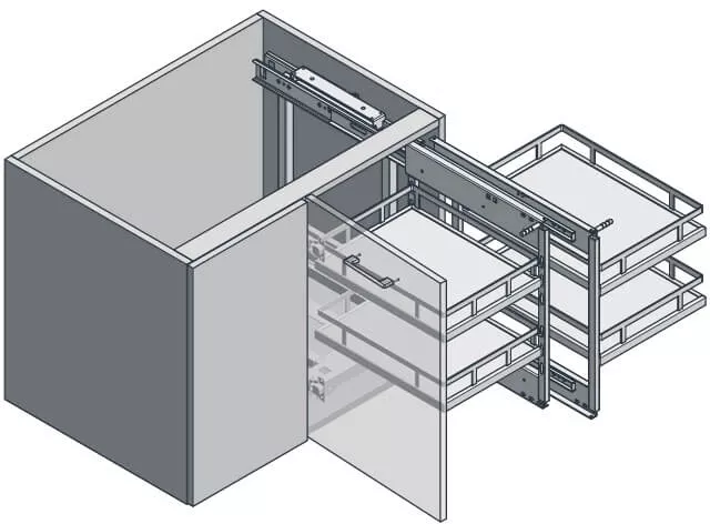 Cos jolly pentru colt MovixPro Magic Corner WMC450 crom + alb KO-WMC450 ...