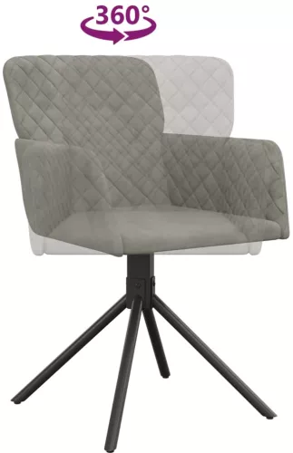 Scaune Rotative De Bucatarie 2 Buc. Gri Deschis Catifea 8720287108986 ...