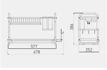Scurgator picurator vase inox pentru blat 670x252x385 mm OC-A0460D-06 ...