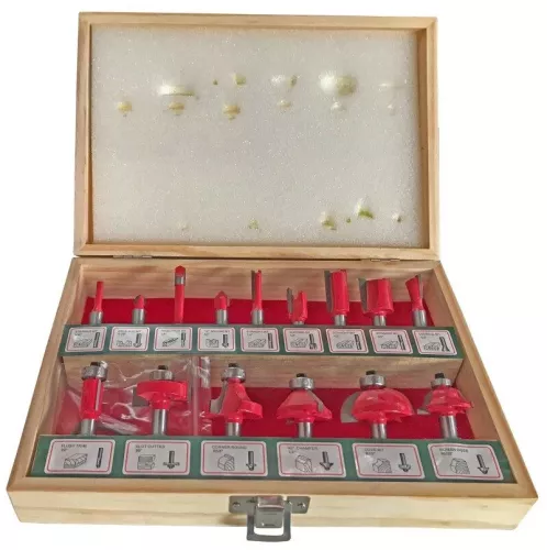 Trusa de 15 freze pentru lemn din otel carbon de calitate 151682 - cel.ro