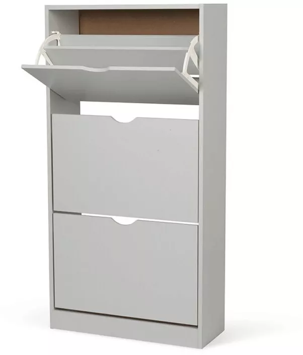 Dulap pentru depozitare pantofi KL Carey 3 usi rabatabile 6 rafturi Pal ...