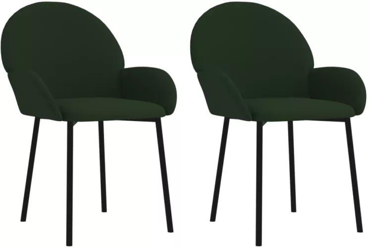 Scaune De Bucatarie 2 Buc. Verde Inchis Catifea 8720287108733 - cel.ro