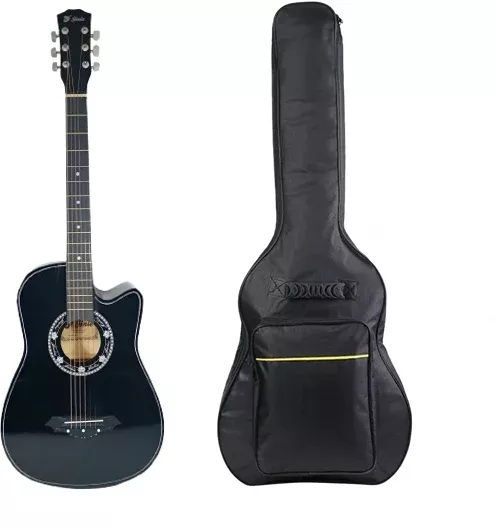 Set husa si chitara clasica din lemn Cutaway Country Black 95 cm negru - cel.ro