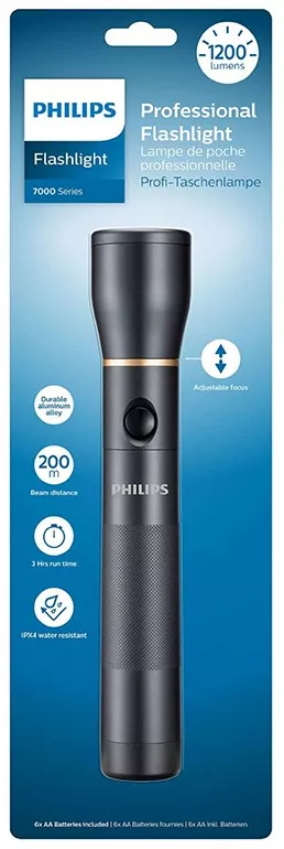 Lanterna led aluminiu 1200 lumeni 6 aa philips PH-SFL7002T - cel.ro
