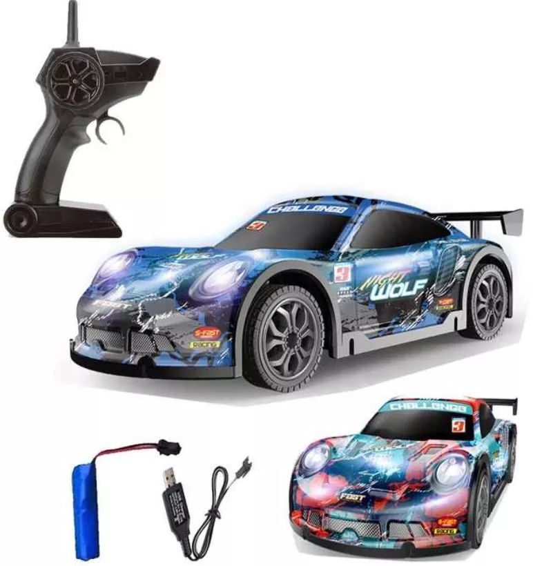 Masina cu telecomanda Drift Racing Car corp luminos roti rezerva ...
