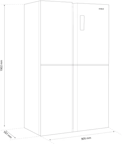 Combina frigorifica Slot-in cu 4 usi Samus S4DX-650NFE 503 L Full No ...