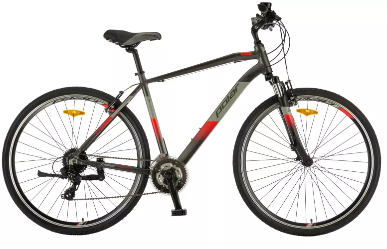 Bicicleta Trekking Polar Forester Comp - 28 inch L-XL Gri-Rosu PB ...