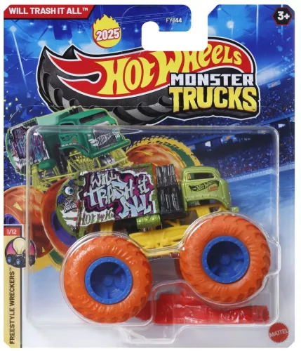Hot Wheels Monster Truck Masinuta Will Trash It All Scara 1 64 MTFYJ44_JCF04 - cel.ro