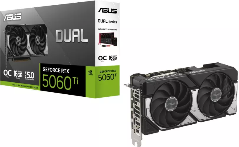 Placa Video ASUS DUAL OC NVIDIA GeForce RTX 5060 Ti 16GB GDDR7 DLSS 4