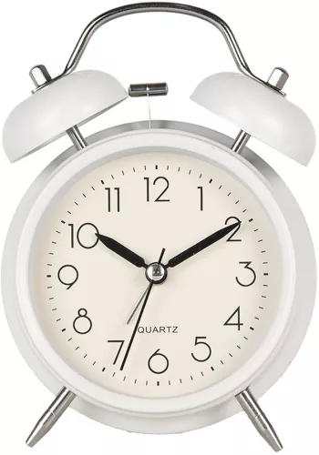 Ceas desteptator masa metal alb 12x6x17 cm 6AC0031W - cel.ro