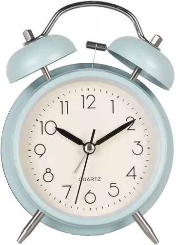 Ceas desteptator masa metal albastru 12x6x17 cm 6AC0031LBL - cel.ro