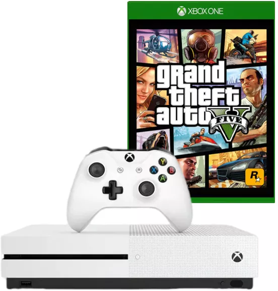 Consola MICROSOFT Xbox One S 1TB ALB Second-Hand + Controller + Joc GTA ...