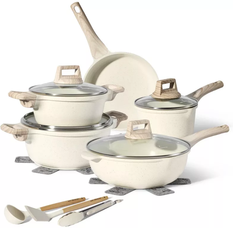 Just Perfecto JL-777 Set oale si tigaie 14 cm fonta finisaj marmura ...