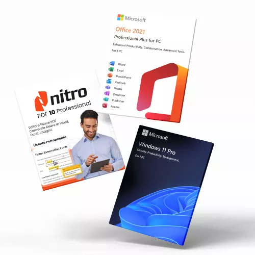 Pachet licente Windows 11 Pro + Office 2021 Pro Plus + Nitro PDF Pro 10 ...