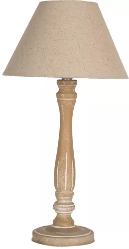 Veioza lemn textil maro 26x50 cm E27 6LMC0104 - cel.ro