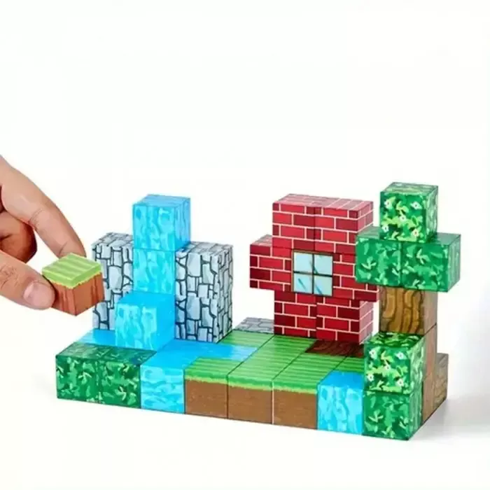 Minecube Inteligent Cuburi Magnetice de Constructie Craft 80 buc ...